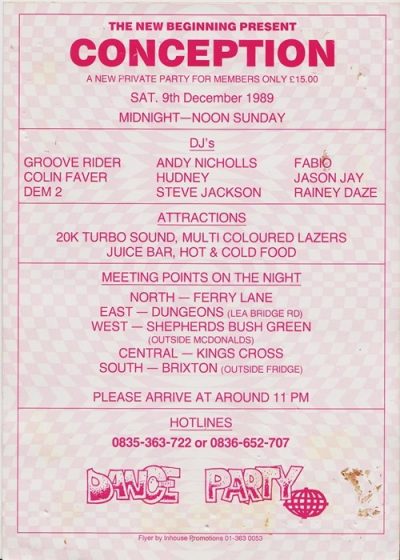 Rave Flyers – 1988 – 1989 - The Art & Soul Traders