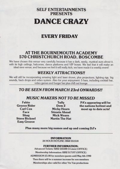 Rave Flyers – 1988 – 1989 - The Art & Soul Traders