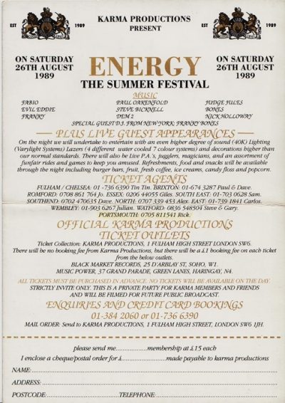 Rave Flyers – 1988 – 1989 - The Art & Soul Traders