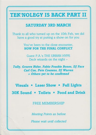 Rave Flyers – 1988 – 1989 - The Art & Soul Traders